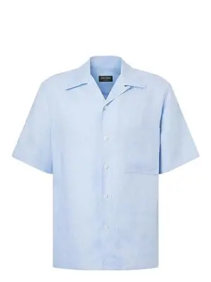 Zegna Linen Bowling Shirt - Blue