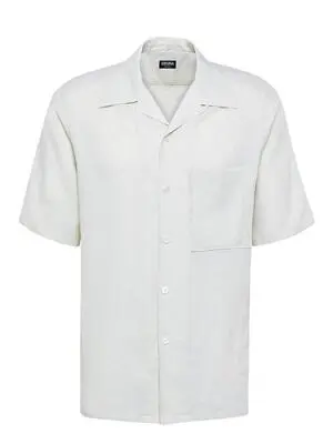 Zegna Linen Bowling Shirt - White