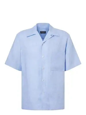 Zegna Linen Bowling Shirt - Blue