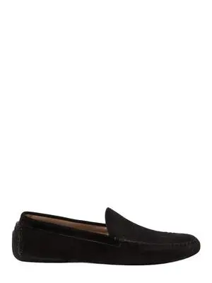 THE ROW The Row Lucca Suede Slip-On Shoes Black