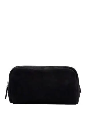 THE ROW Astra Small Suede Pouch - Black