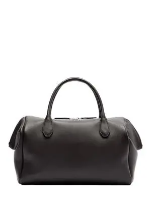THE ROW Faye Leather Bowling Bag - Brown