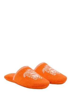 Versace Medusa Cotton Terry Slippers - Orange