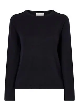 ALLUDE Wool Crewneck Sweater - Blue