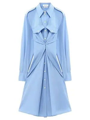 Alexander McQueen Gathered Shirt Dress - Blue
