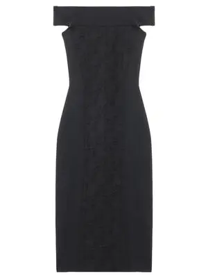 Alexander McQueen Floral Jacquard Pencil Dress - Black