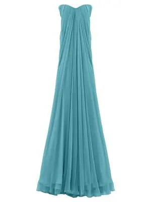 Alexander McQueen Evening Bustier Dress Blue