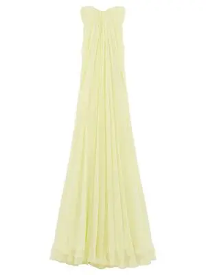 Alexander McQueen Evening Bustier Dress Yellow