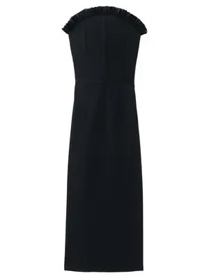 ALEXANDER MCQUEEN Crepon Trim Evening Dress