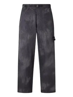 Stone Island Tapered Logo-appliquéd Reflective Nylon Trousers - Black