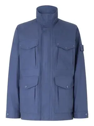 Stone Island Logo-Appliquéd Cotton-Canvas Field Jacket Blue