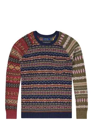 Polo Ralph Lauren Fair Isle Linen, Cotton And Silk-blend Sweater - Multi