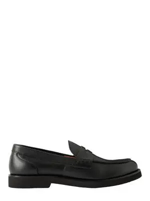 Mr P. College Leather Penny Loafers - Black