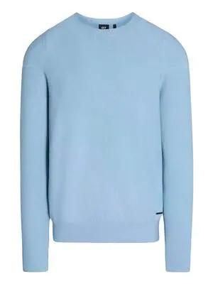 ALPHA TAURI Textured Pullover Sweater - Blue