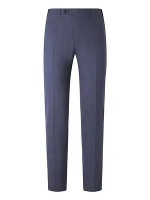 Canali Straight-Leg Super 130s Wool Suit Trousers Blue