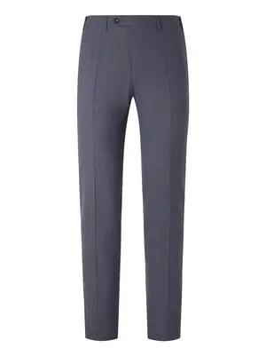 Canali Straight-Leg Super 130s Wool Suit Trousers Navy