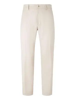 Canali Straight-Leg Wool And Linen-Blend Suit Trousers Beige