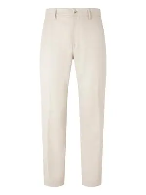 Canali Straight-leg Wool And Linen-blend Suit Trousers - Neutrals