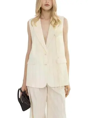 NISSA Pinstripe Single-Breasted Waistcoat