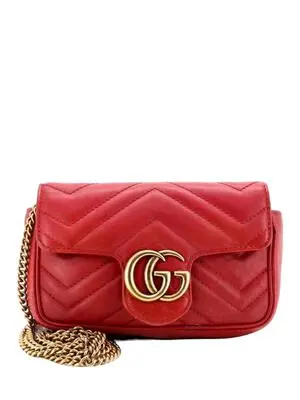 Gucci GG Marmont Flap Bag Super Mini Red