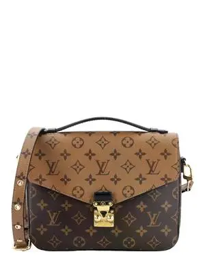LOUIS VUITTON Pochette Metis Reverse Monogram Canvas Crossbody Bag Brown
