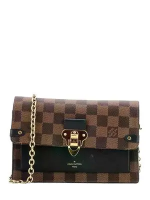 LOUIS VUITTON Vavin Chain Wallet Nm Damier With Leather Crossbody Bag - Black