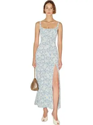 REFORMATION Reformation Ailany Midi Dress With Floral Print Blue