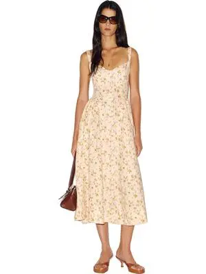 REFORMATION Birdie Linen Maxi Dress Natural