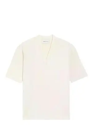 AMI Paris V-neck Short Sleeve Sweater - Neutrals