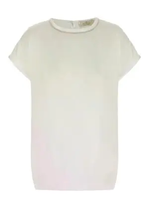 PANICALE Beaded Silk Top - White