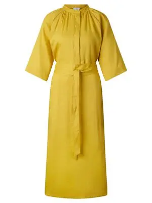 Bogner Catelyn Linen-blend Midi Shirt Dress - Yellow