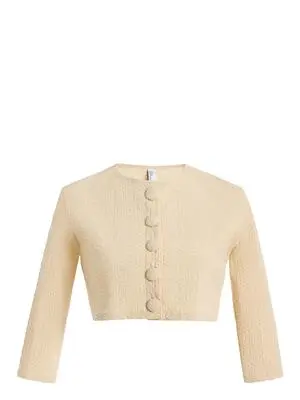 Lisa Marie Fernandez Seersucker Cardigan - Ivory