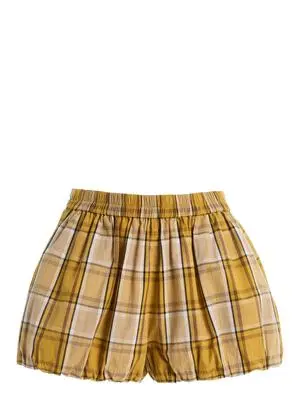 Sea Copeland Cotton Plaid Shorts - Yellow