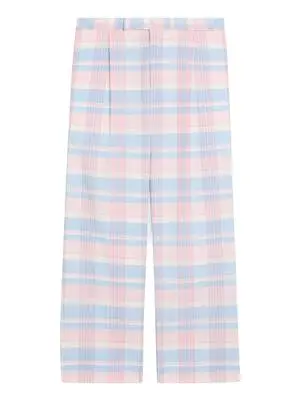 Thom Browne Checked Cotton Trousers - Baby Pink