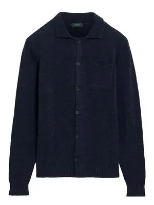 SLOWEAR Zanone Bouclé Knit Wool-blend Cardigan - Navy