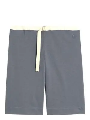 JIL SANDER Embroidered Cotton-jersey Shorts - Gray