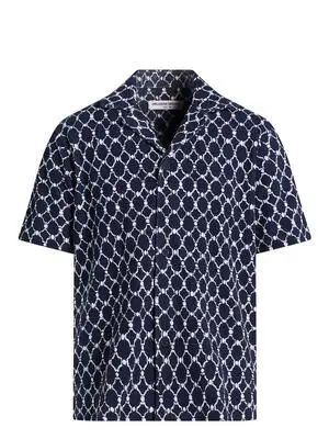 Orlebar Brown Howell Cottonblend Terryjacquard Shirt - Navy