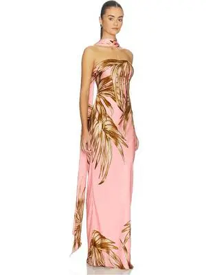 green emerald velvet dress Hutch Carmel Strapless Maxi Dress main image 0