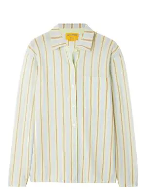 Guest In Residence Showtime Striped Cashmere Shirt Yellow