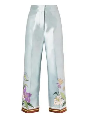 ALEMAIS Alfie Floral-print Wide-leg Pants - Blue