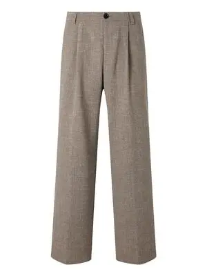 Oliver Peoples Orsman Wide-leg Gingham Trousers - Brown