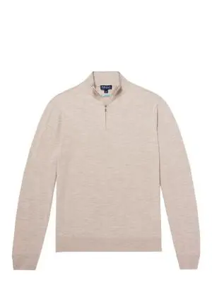 Peter Millar Excursionist Flex Merino Wool-blend Half-zip Sweater - Neutrals