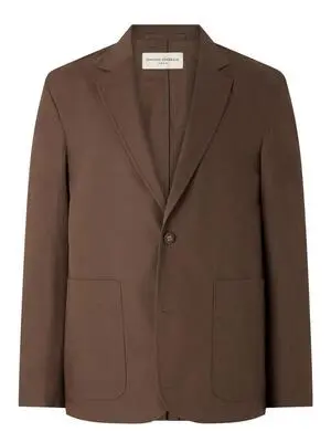 Officine Générale Cyril Unstructured Organic Cotton Blazer - Brown