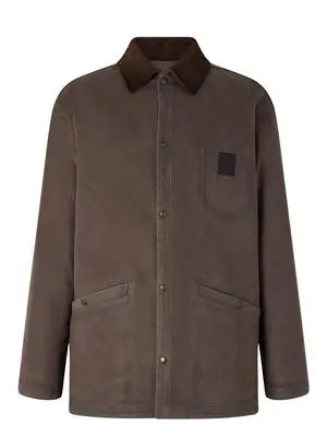 Loewe LOEWE - Logo-Appliquéd Corduroy-Trimmed Woven Overshirt - Men - Brown  Brown