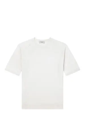 PIACENZA CASHMERE 1733 Silk And Linen-blend T-shirt - Neutrals
