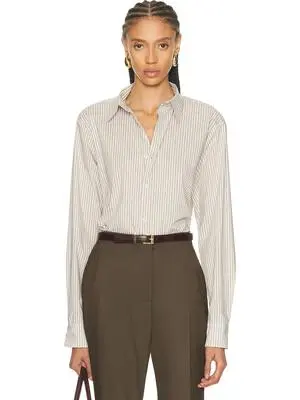 Sprwmn Mara Button Up Shirt - Tan Stripes