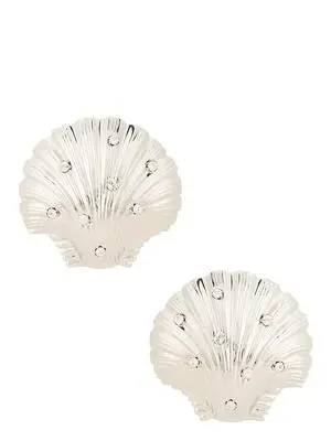 ROWEN ROSE Shell Earrings - Silver & Crystal