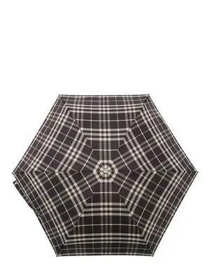 Burberry Check Compact Umbrella - Black & Calico Ip Check