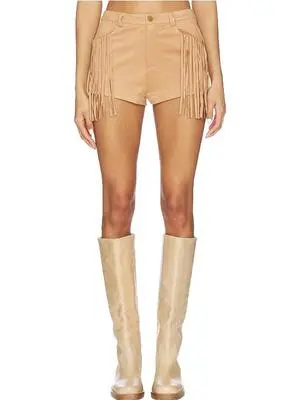MORE TO COME Autumn Fringe Short - Tan