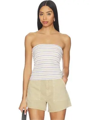 Enza Costa Stripe Classic Bandeau Top - Beige